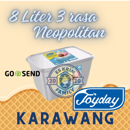 Es Krim Joyday Tube 8 Liter Neapolitan: 3 Rasa dalam 1 Kemasan Besar ...